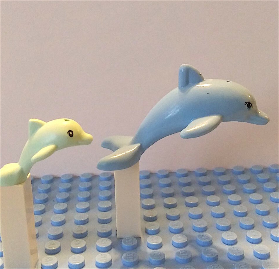 LEGO Dolphin Mom & Baby Dolphins Friends Bright Light Blue & Aqua NEW ...