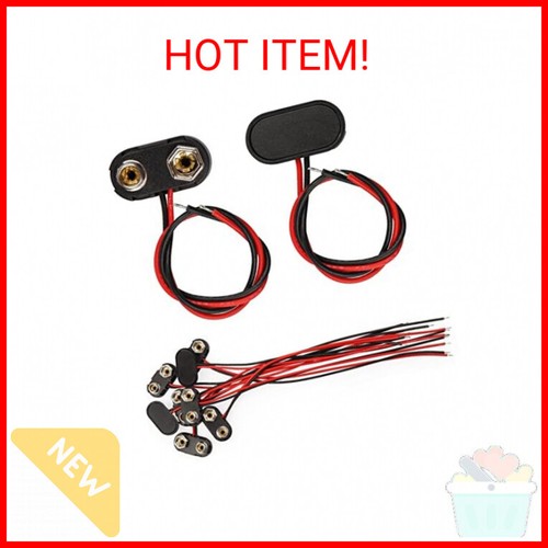 9V Battery Connector,10 PCS T-Type 9 Volt Buckle Connector Hard Plastic ...