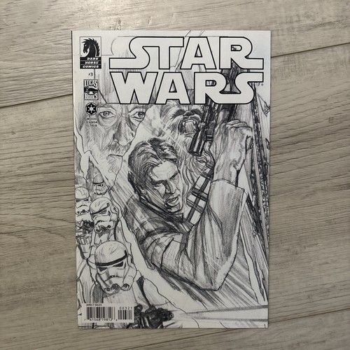 Star Wars #3 Alex Ross 1:200 B&W Sketch Variant Cover Dark Horse Han ...