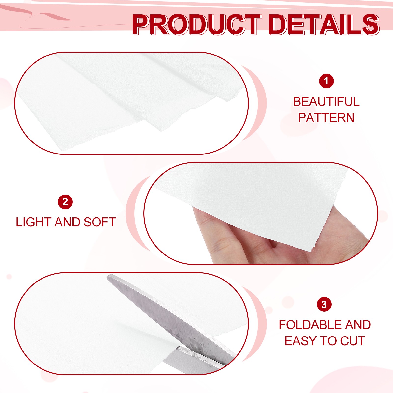 Crepe Paper Roll Crepe Paper Decor 3.3ft Long 20 Inch Wide, White | eBay