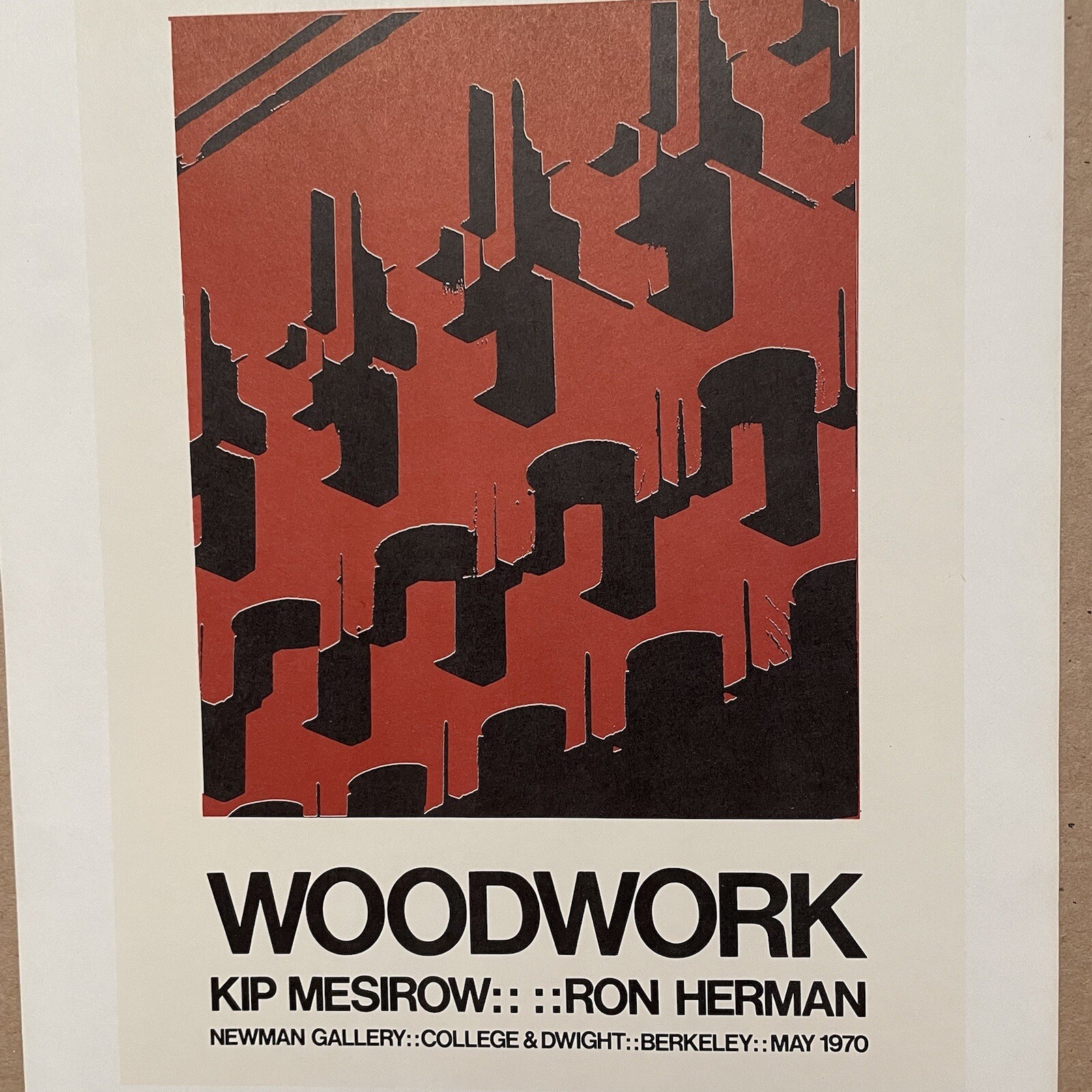 1970 Woodwork Kip Mesirow Ron Herman Art Show Print Newman Gallery ...