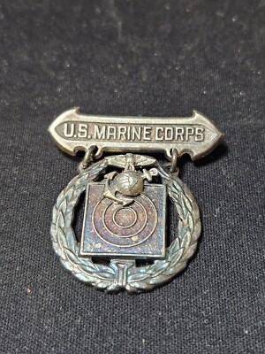 Vintage WWII Sterling Silver USMC Marine Corps Expert Marksmanship ...