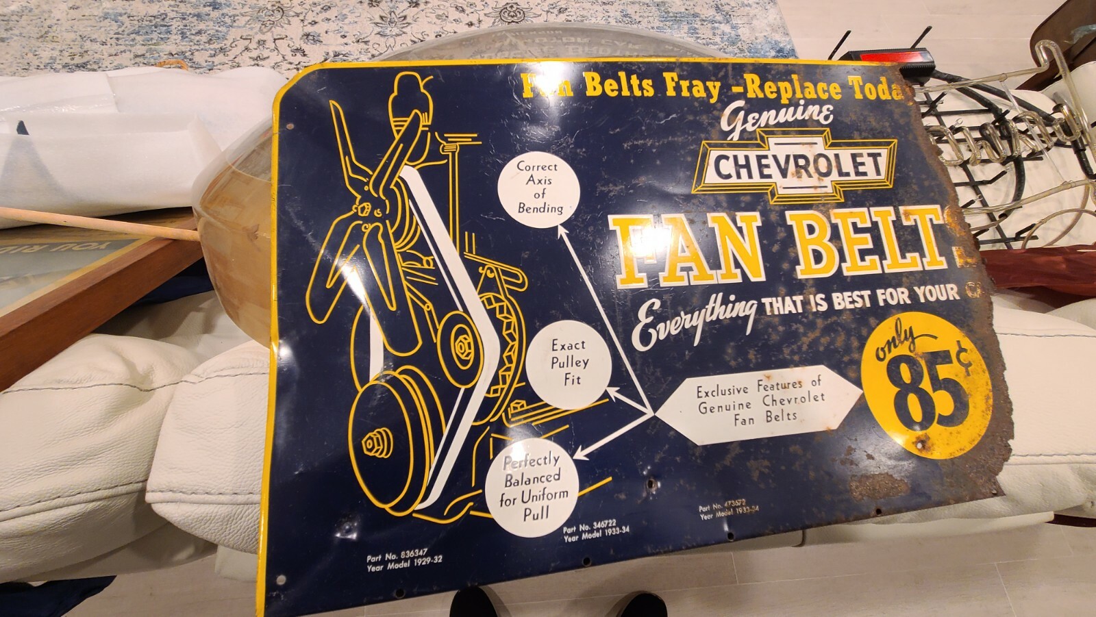 Original 1930s 1940's CHEVROLET FAN BELT SIGN | eBay