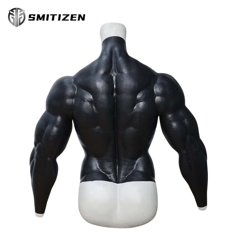 SMITIZEN Upgraded Silicone Fake Chest Muscle Body Suit Abdomen Cosplay ...