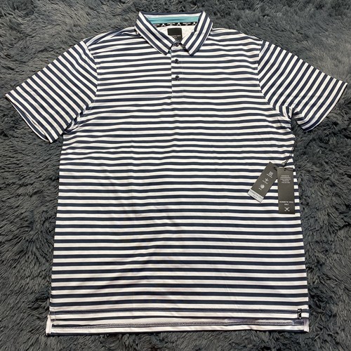 Kenneth Cole Mens Short Sleeve Golf Polo Shirt Wicking UPF50 Navy Blue ...