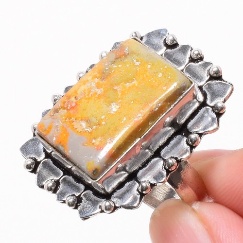 Bumble Bee Jasper Gemstone 925 Sterling Silver Jewelry Ring Size 8 Adjustable | eBay