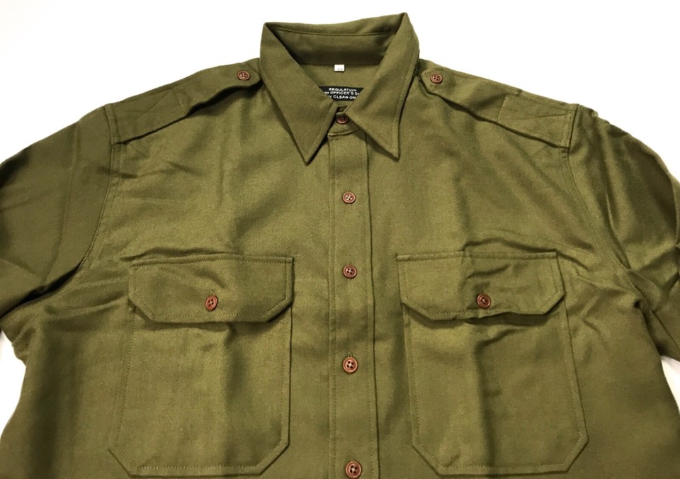 WWII US ARMY INFANTRY OFFICER M1937 M37 COMBAT FIELD WOOL SHIRT-SIZE 3 ...