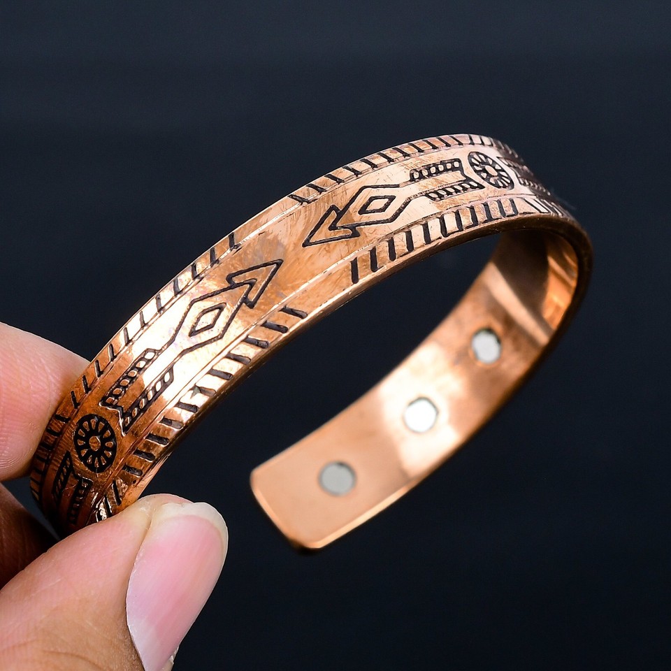 Pure Copper Magnetic Adjustable Handmade Vintage Bangle Jewelry For Gift CB-305 | eBay
