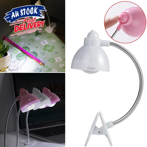 Clip-on Reading Light Flexible Study Desk LED Clamp beside Bed Table ...