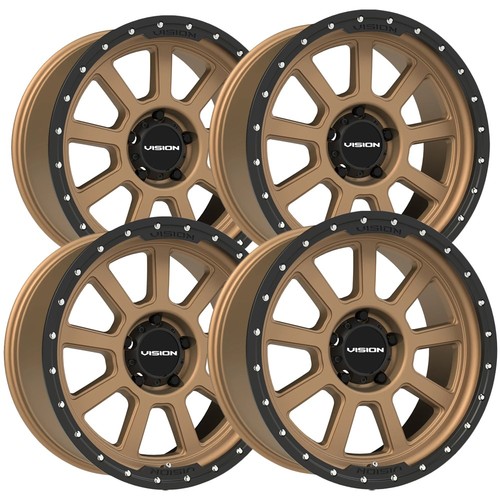 (Set of 4) Vision 350 Ojos 17x9 5x5" -12mm Bronze Wheels Rims 17" Inch ...
