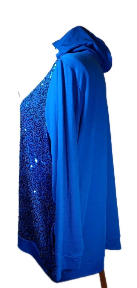 QVC Quacker Factory Hoodie 3x Blue Ombre Sequin Full Zip A287073 NWT | eBay
