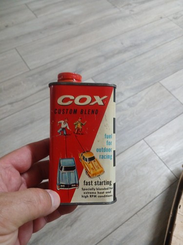 1960s? COX CUSTOM BLEND MODEL CAR FUEL 8OZ CAN GAS POWERED DUNE BUGGY ...