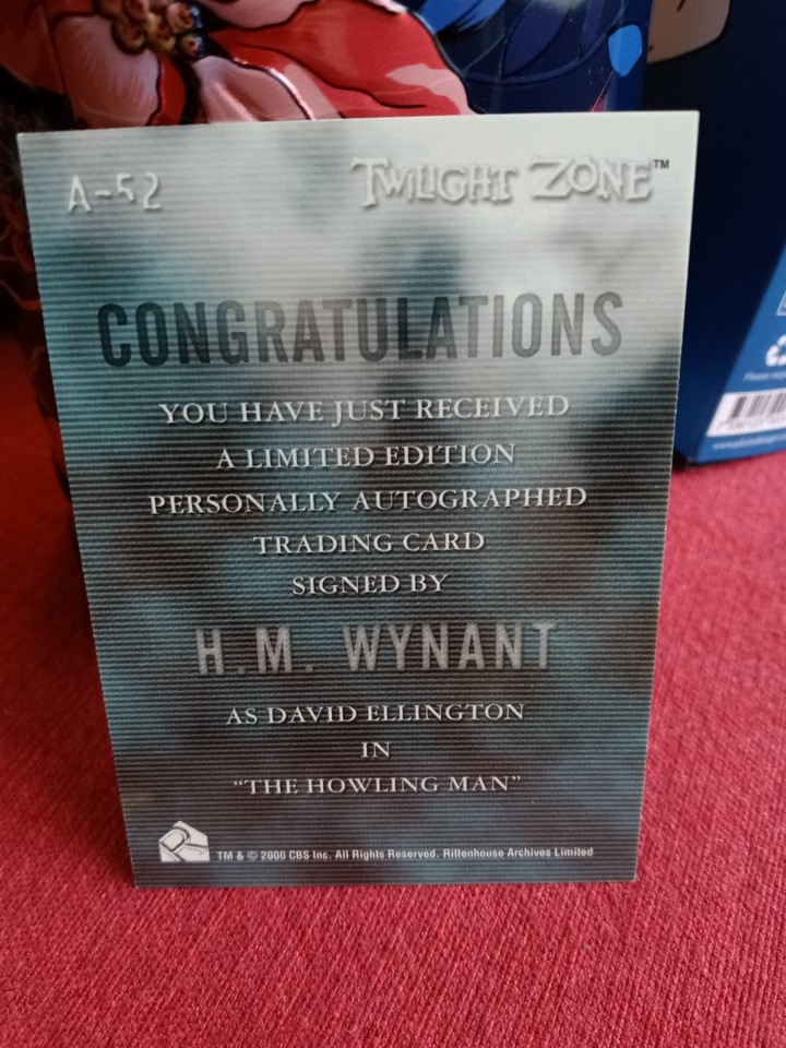 H.M. WYNANT Twilight Zone Rittenhouse Autograph Card A-52 Auto FREE ...