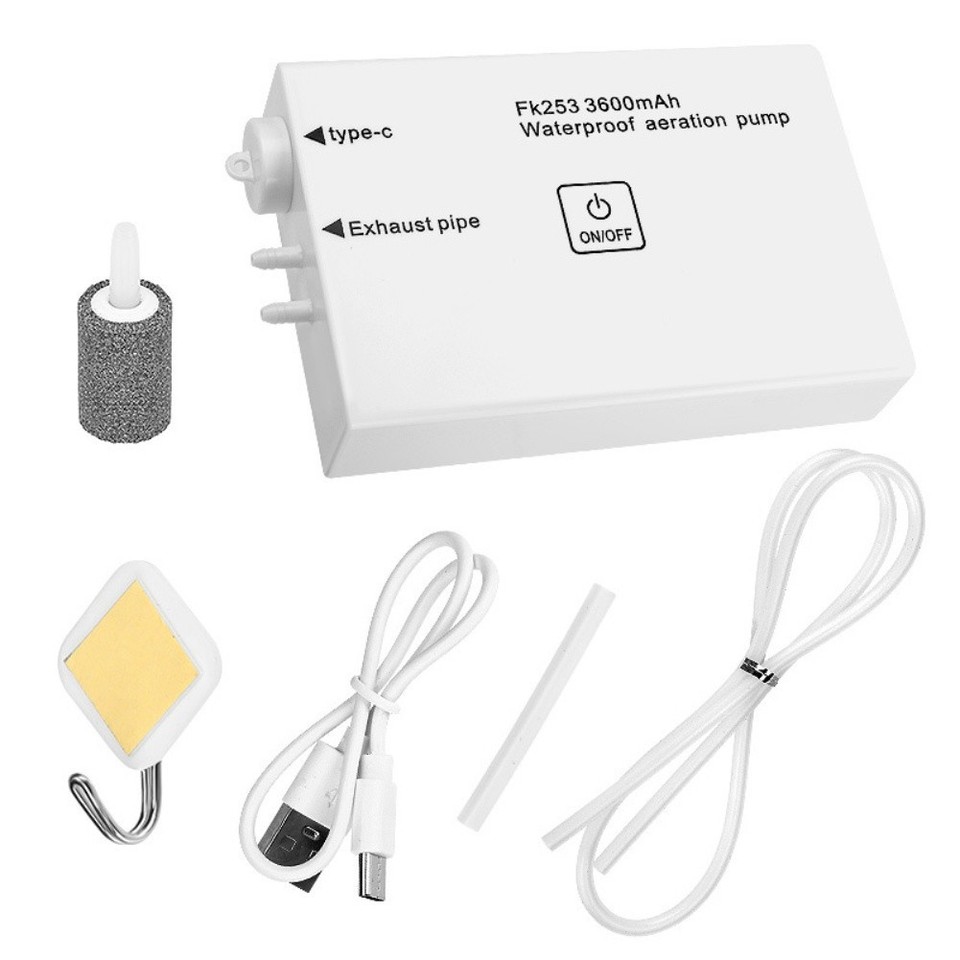 Portable USB Rechargeable Fish Tank Pump with Dual Airflow for Fish ...