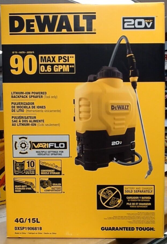 DEWALT 4-Gallon, 20V Backpack Sprayer, Bare Tool, Model# DXSP190681B ...