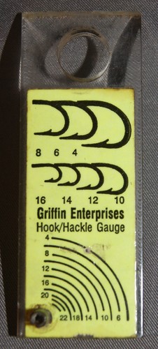 GRIFFIN HACKLE GAUGE - Fly Tying Hook & Hackle Feather Size Tool for ...