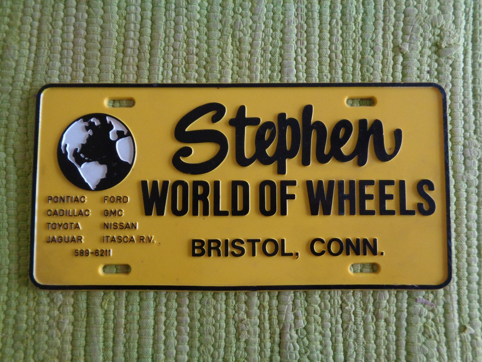 Vintage Stephen World of Wheels DEALER License Plate Bristol ...