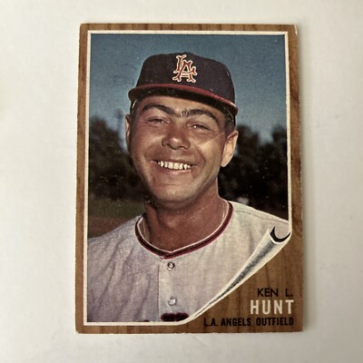 1962 Topps Baseball Ken Hunt Los Angeles Angels Card #68 | eBay
