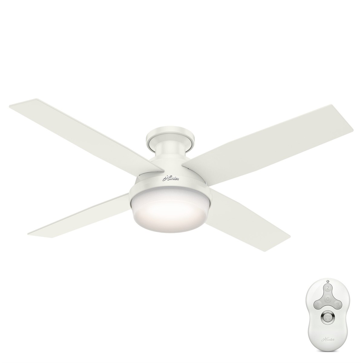Hunter 4 Light White Ceiling Fan Kit | Shelly Lighting