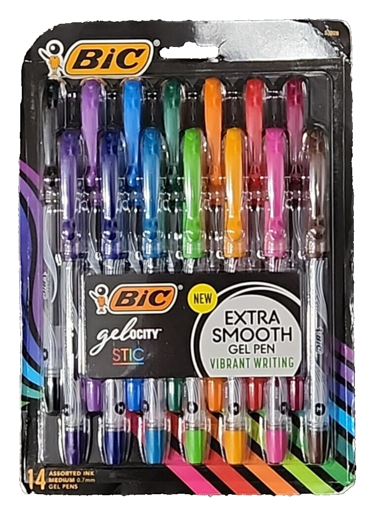 BIC Gelocity Extra Smooth Stic Gel Pens Med Point 0.7mm Assorted Colors ...