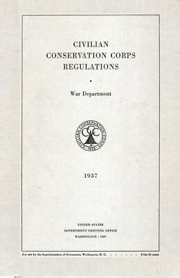 CCC Book Civilian Conservation Corp 1937 Regulations C.C.C. | eBay
