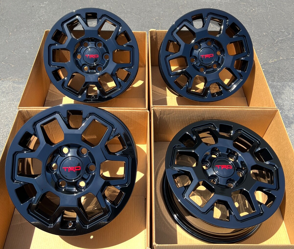 17” TOYOTA TACOMA TRD FACTORY OEM WHEELS GLOSS BLACK RIMS SET OF 4 2024 ...