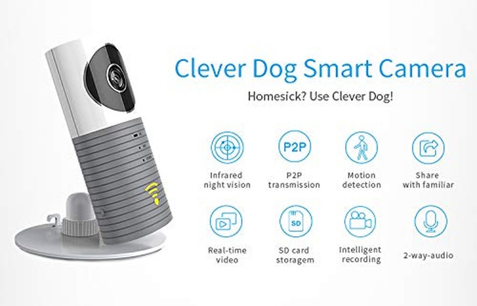 Clever Dog Camera Wifi, Small Pet Nanny Camera with Audio and Video ...