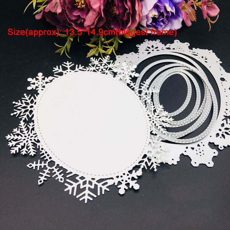 Metal Cutting Dies Nesting Oval Snowflake Frame Scrapbooking Paper ...