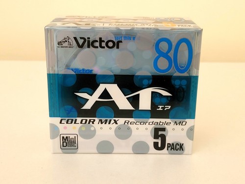 Minidisc Victor Colour Mix Recordable MD 80 mins Pack of 5 | eBay