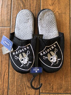 NFL Raiders Team Slippers Slip on House Shoes Foco Mens X-Large 13- 14 ...