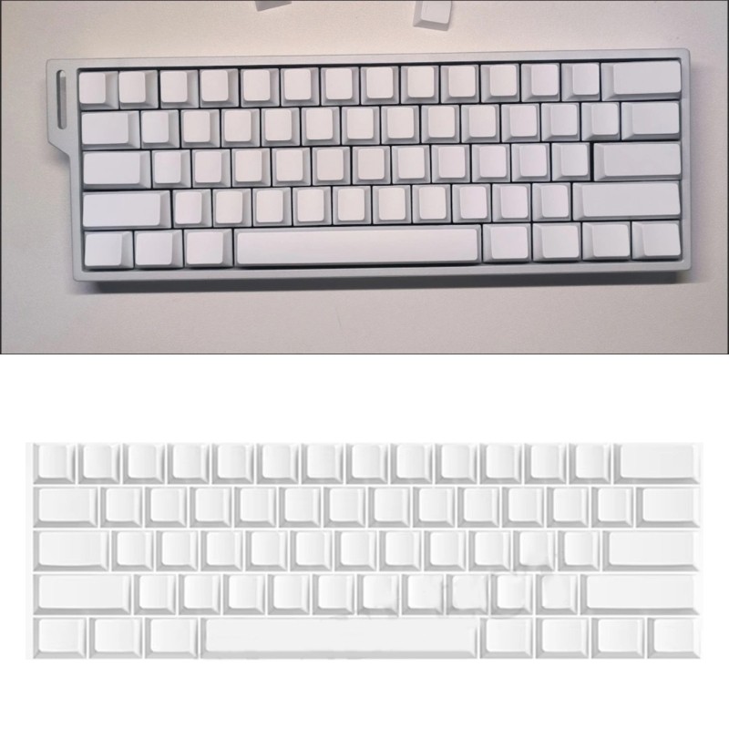 Minimalist White Blank Keycaps 61 Key Original Height For Mechanical ...