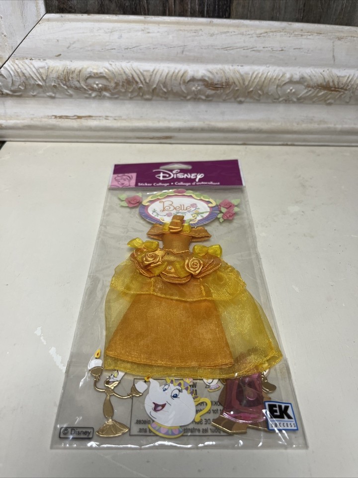 Disney+EK Success Belle Princess Scrapbook Dimensional Sticker Fabric ...