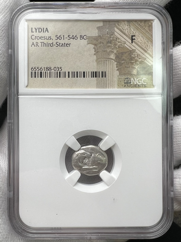 561-546 BC Lydia AR Third-Stater King Croesus Silver Ancient Coin NGC ...