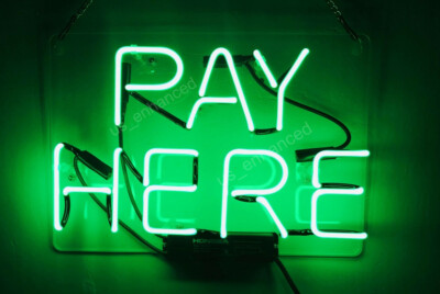 Pay Here Neon Sign Light Beer Bar Pub Wall Hanging Handcraft Visual Art ...
