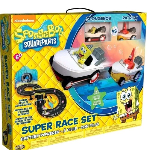 NKOK SPONGEBOB SQUAREPANTS SUPER RACE SET BOAT RACE TRACK AND RACERS ...