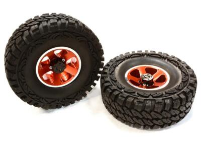 Billet Machined S5 Spoke 1.9 Wheel & Tire Set (2) for Scale Crawler (O ...