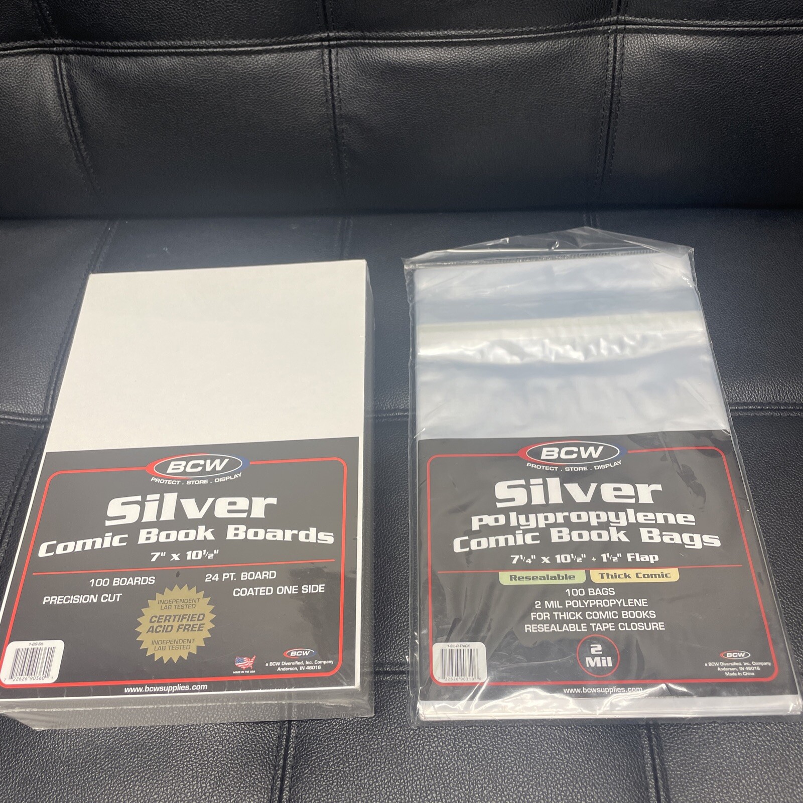 100 of each BCW Silver Backing Boards and 2 Mil Polypropylene Comic ...