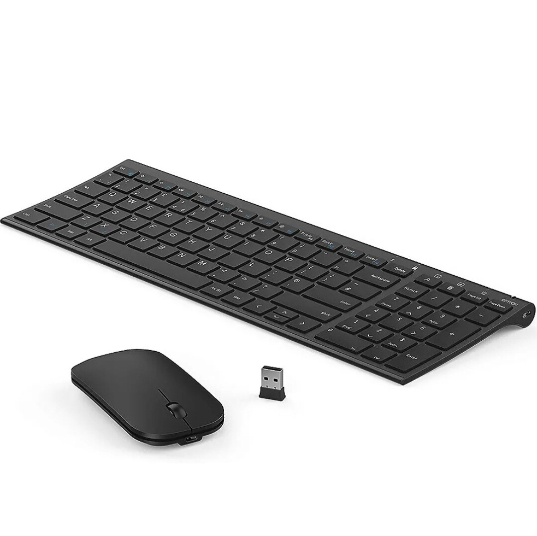 Rechargeable Wireless Keyboard Mouse Numeric Keypad QWERTY UK For PC ...