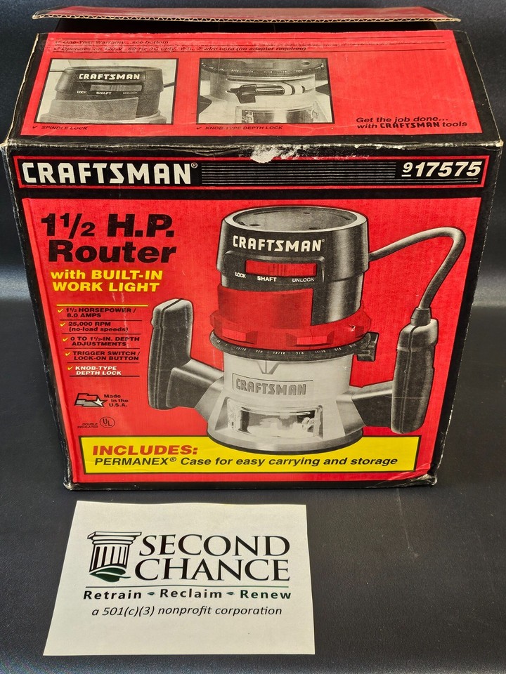 Craftsman Router 315.175040 1 1/2 HP 25,000 RPM 8.0 AMP With Case BRAND ...