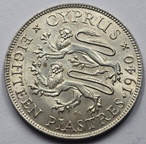 CYPRUS 18 PIASTRE 1940 SILVER COIN KGVI IN UNC CONDITION | eBay