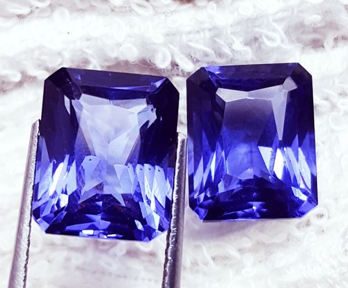 Natural Tanzanite Loose Gemstone Pair 18 Ct Emerald (Prince Cut ...