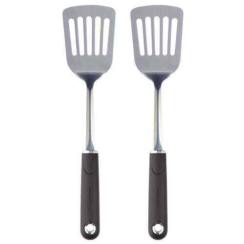 2PK MasterCraft Soft Grip Stainless Steel Turner/Flipper Kitchen ...