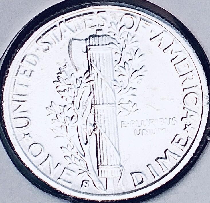 1928-S “Large S” Mercury Dime, FULL Split Bands, Superb Gem BU+, RARE ...