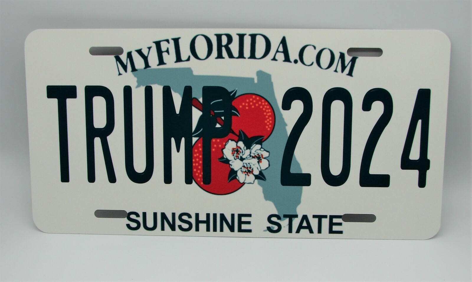 TRUMP 2024 FLORIDA STATE METAL CAR LICENSE PLATE. TRUMP METAL CAR ...