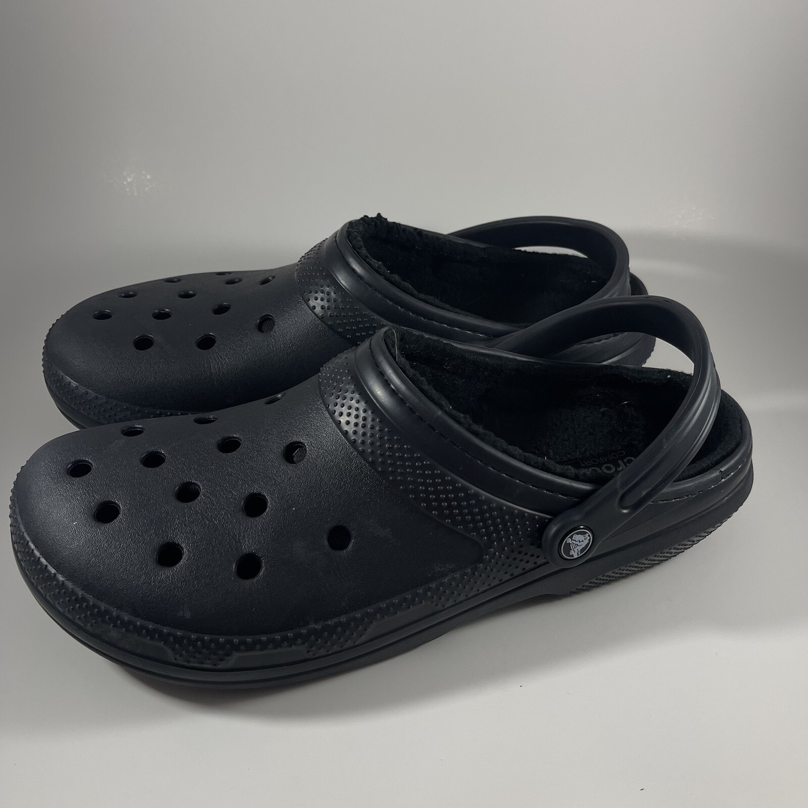Crocs Men’s Dual Comfort Lined Clogs Triple Black Rub… - Gem
