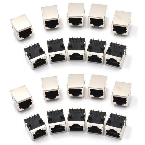 20PC RJ45 Network Ethernet 8P8C Female Socket PCB 8Pin Female solder ...