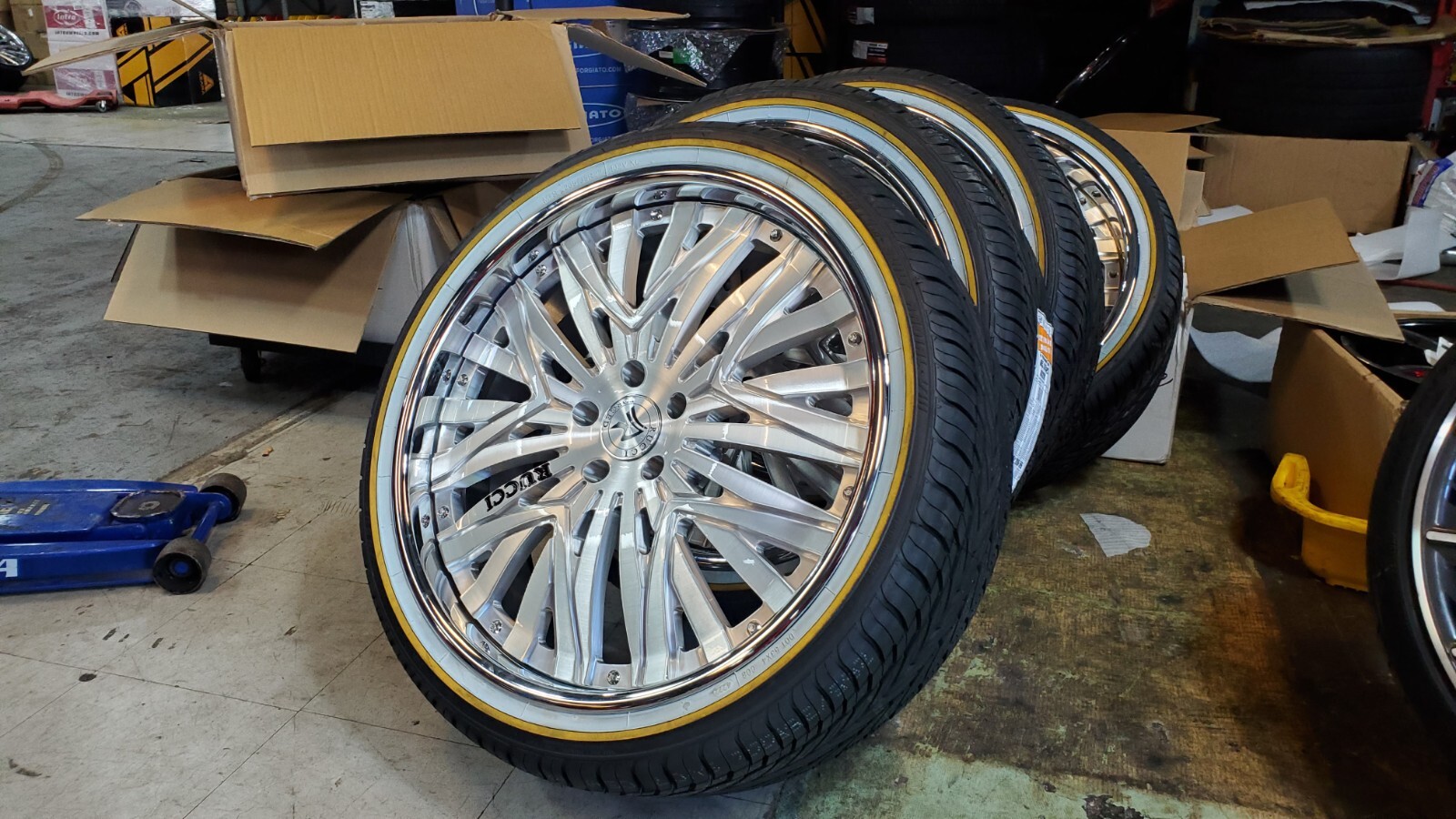 22" Rucci Priority Brushed Face W/ Chrome lip Wheels 22x9 3" Lip Vouge ...