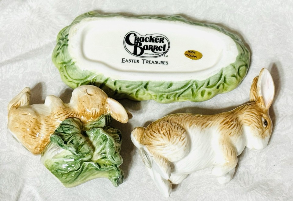 Cracker Barrel Bunny Rabbit Salt Pepper Shakers S&P Easter Treasures ...