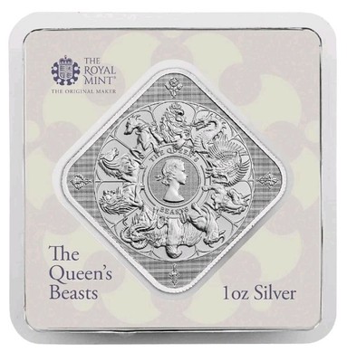 1 oz silver bar Royal Mint Queen Beast Completer In Sealed Blister Pack ...