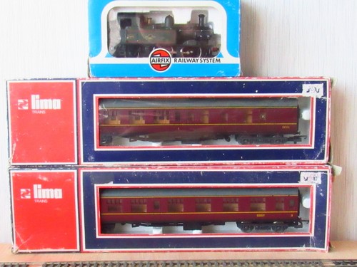 AIRFIX OO GAUGE GWR 14XX 0-4-2 TANK LOCOMOTIVE +2 LIMA COACHES | eBay